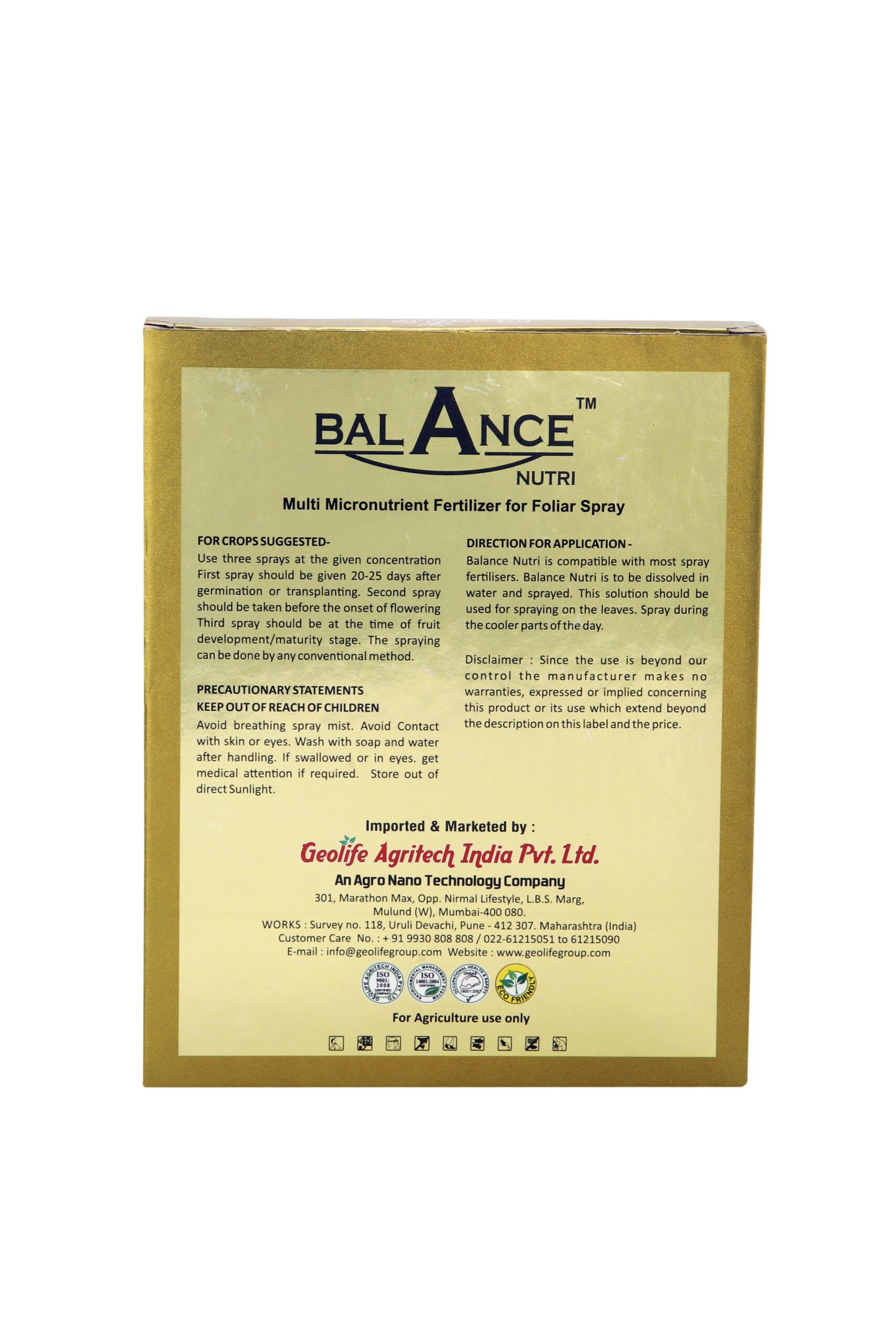 Geolife – Balance Nutri – Multi Micro Nutrient – 250 GMS – AGRO SHOPY